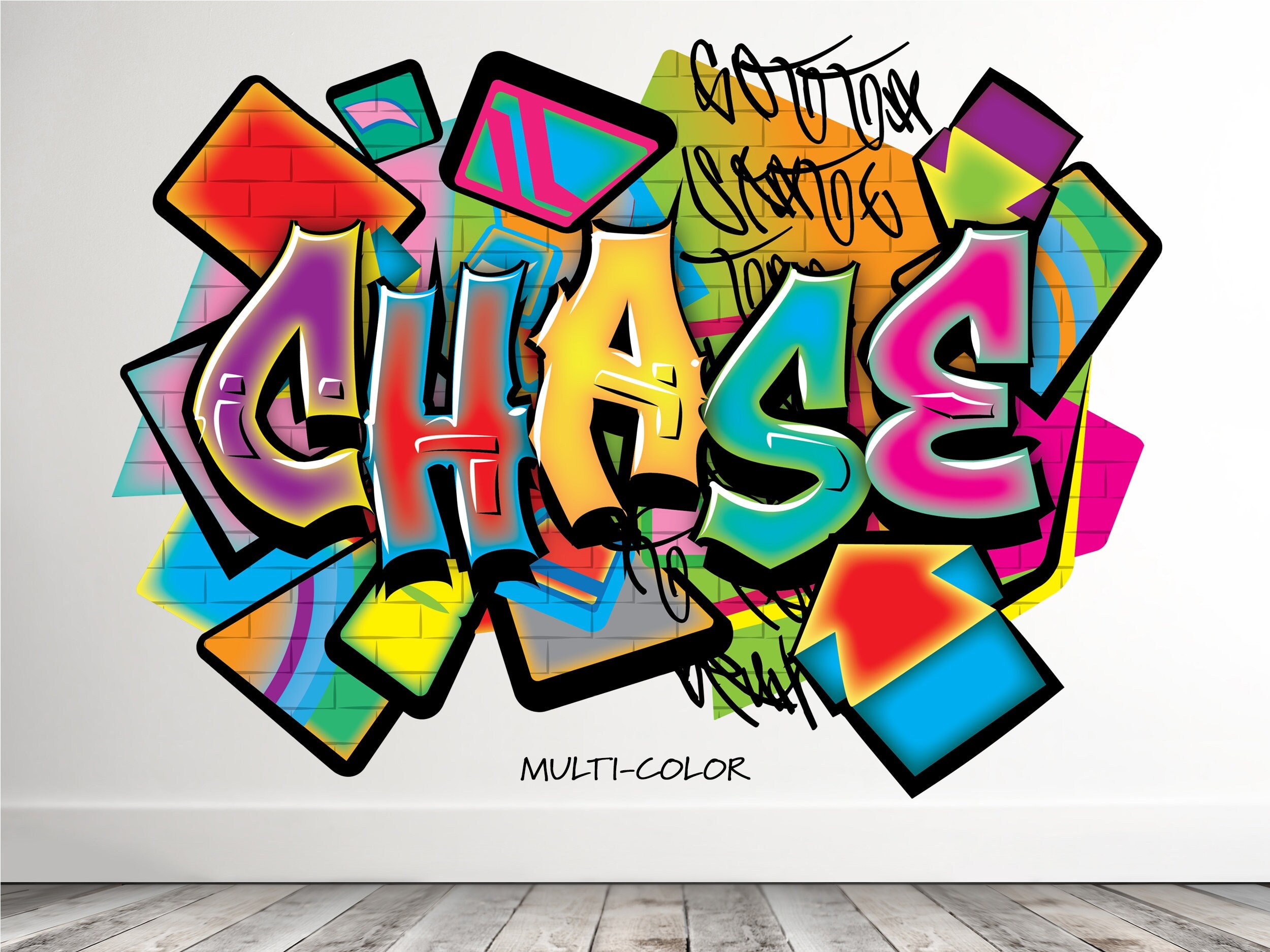 Graffiti Name Colorful Brick Wall Decal Custom Name Art - Etsy Australia