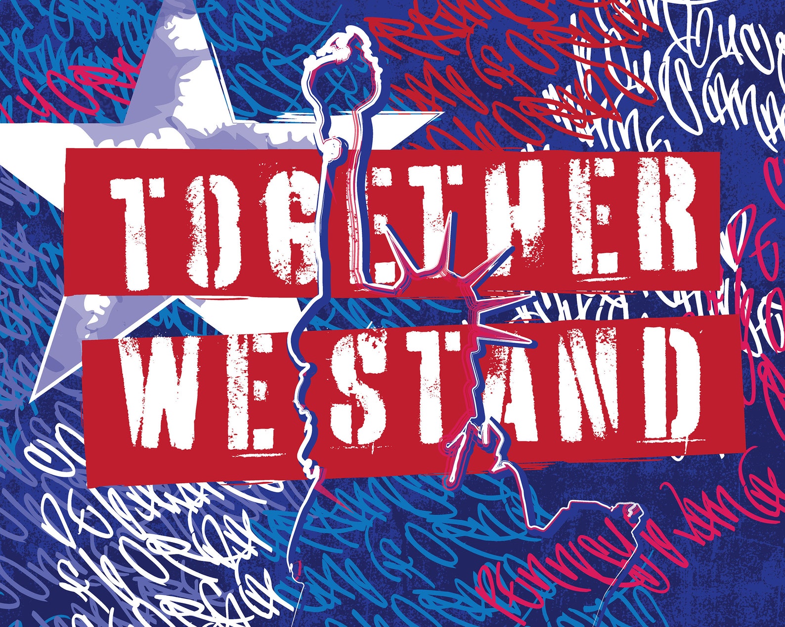 Together We Stand Graffiti USA Pop Art Canvas Living Room - Etsy