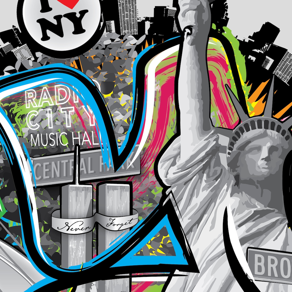 NYC Graffiti Wall Decal Modern Street Edgy Art Large Spray | Etsy