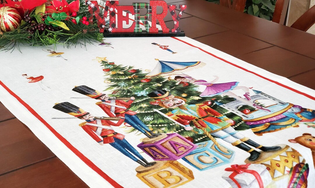 CHRISTMAS NUTCRACKER French Linen Decorative Table Runners - XMAS ...