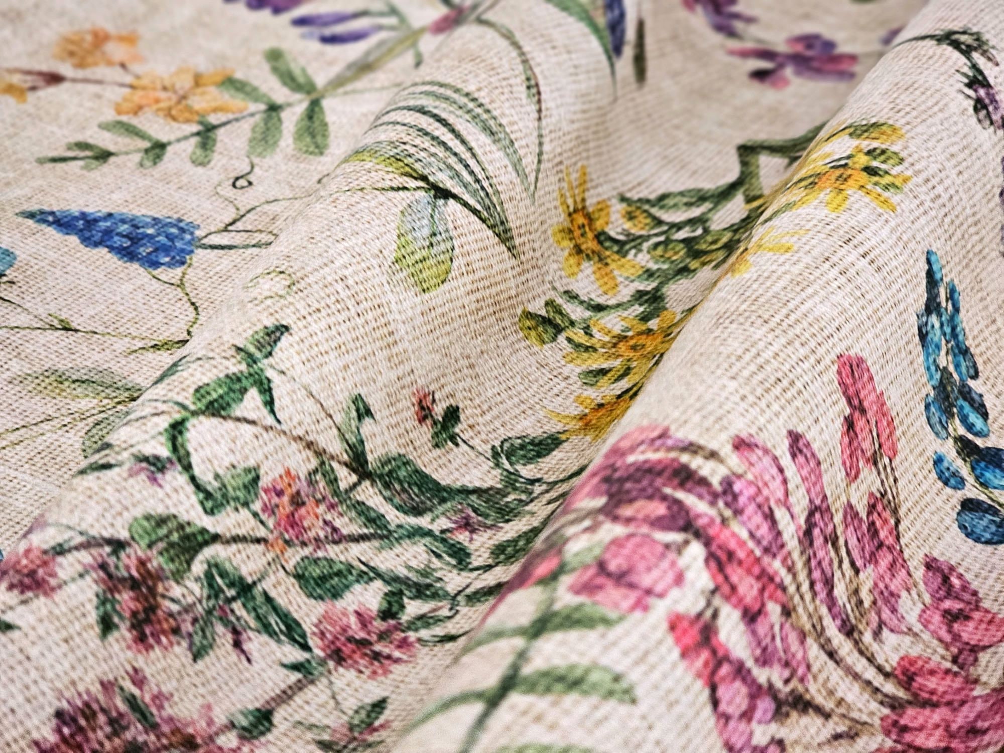 AMELIE French Country Wildflowers Berries FABRIC SAMPLE - French ...