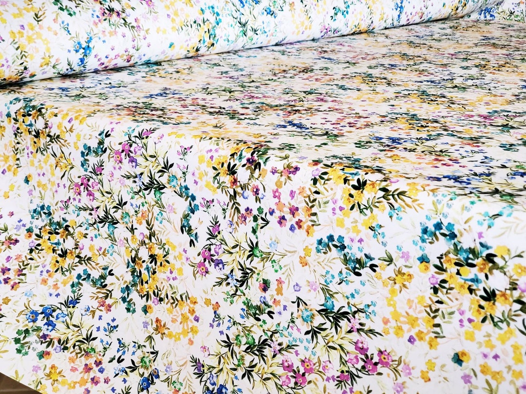 FLEURINE WILDFLOWERS French Oilcloth Fabric by the Yard 61 Inch Wide ...