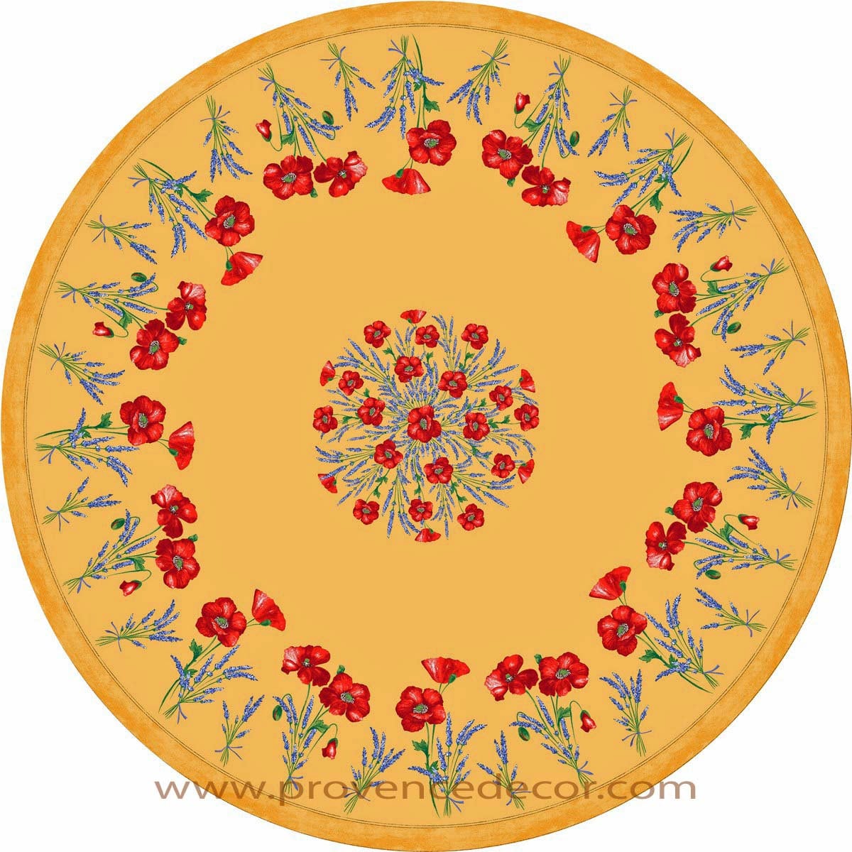 70" POPPY LAVENDER YELLOW Round Printed Cotton Tablecloths French ...