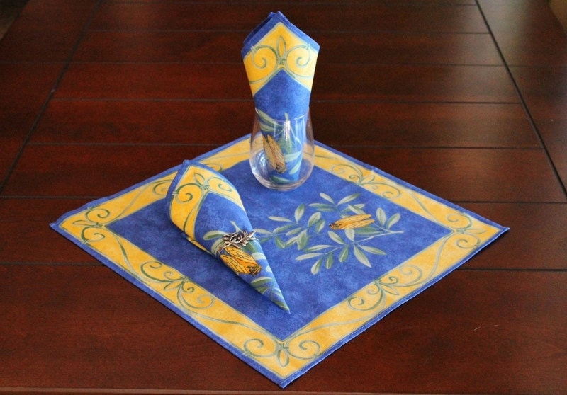 70" CIGALE BLUE Round Acrylic Cotton Coated Tablecloths French Oilcloth ...