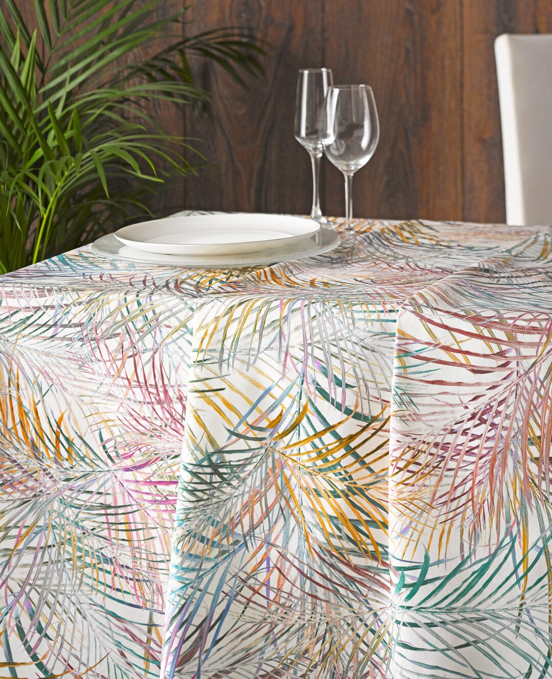 On Sale 60 OASIS GARDEN Coated Round Tablecloths French Oilcloth Spill ...