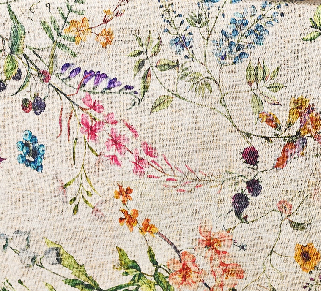 AMELIE French Country Wildflowers Berries FABRIC SAMPLE - French ...