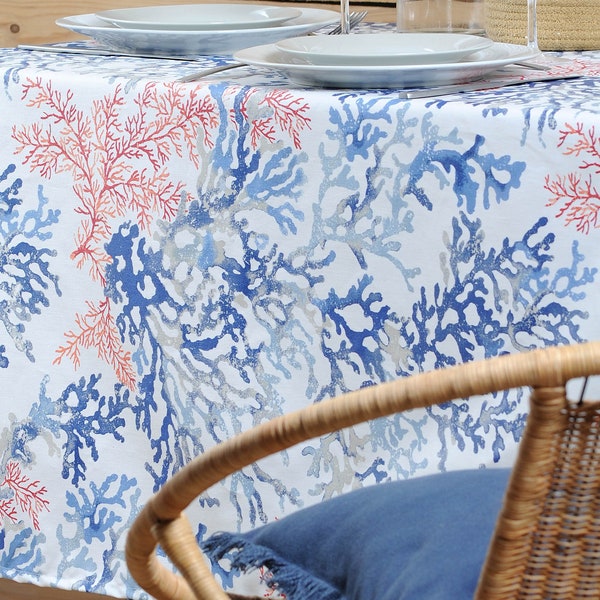 Coral Round Tablecloth - Etsy