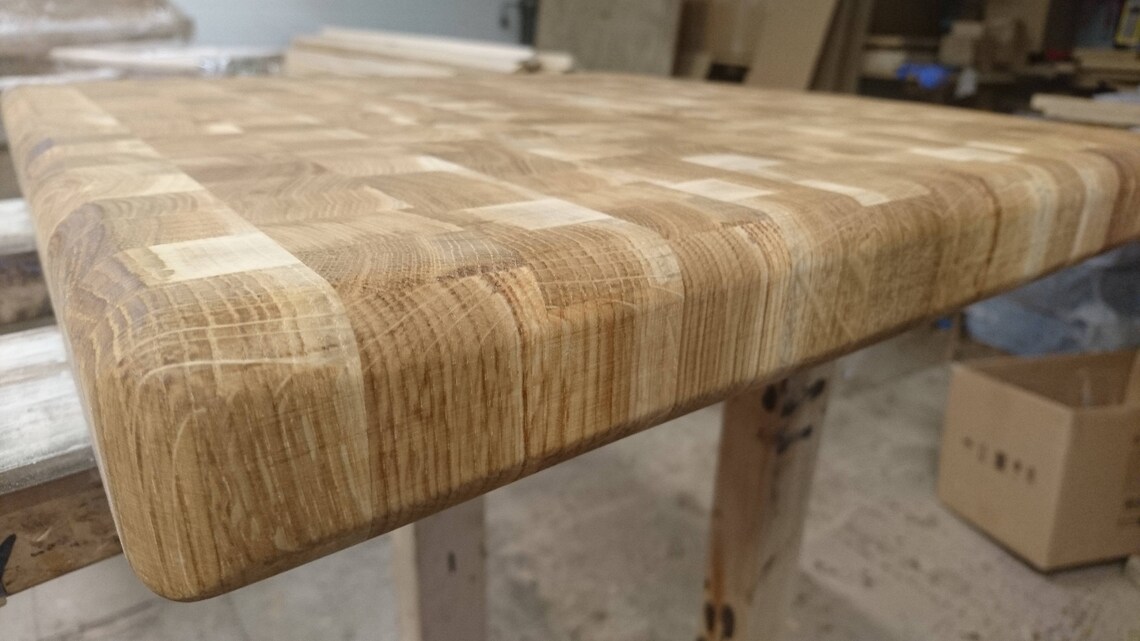 Chopping Board End Grain Chopping Block Butcher Block Oak 450x450x50mm ...