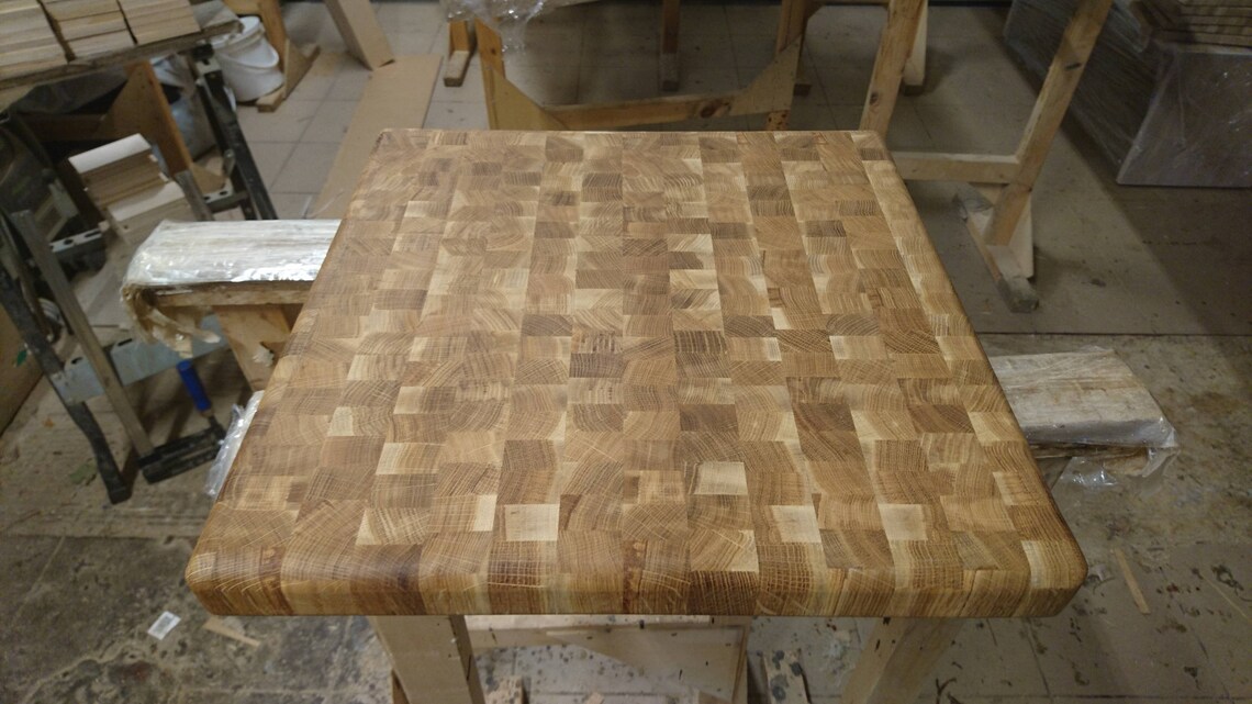 Chopping Board End Grain Chopping Block Butcher Block Oak 450x450x50mm ...