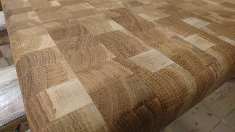 Chopping Board End Grain Chopping Block Butcher Block Oak 450x450x50mm ...