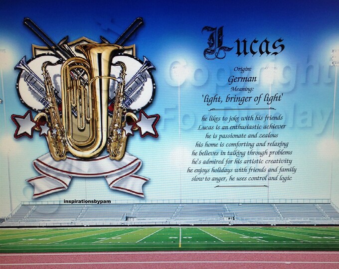 Lucas First Name Meaning Art Print-name Meaning Print-band Art-8x10 ...