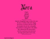 Nora First Name Meaning Art Print-personalized 8x10 Art-any Name-home ...