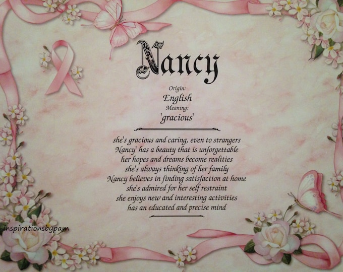 Nancy First Name Meaning Art Print-name - Etsy