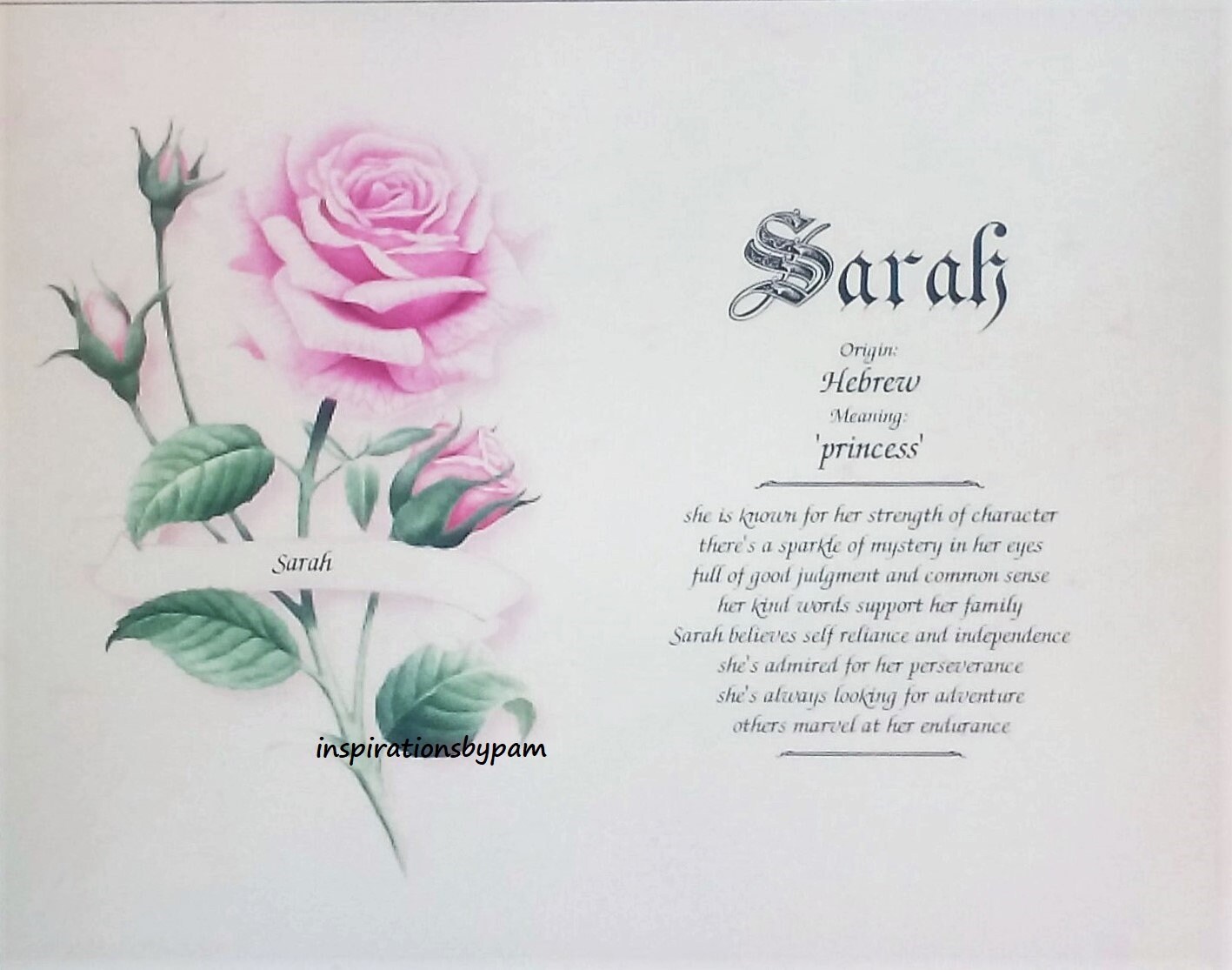 Personalized First Name Meaning Art Print-Name Meaning-Sarah | Etsy