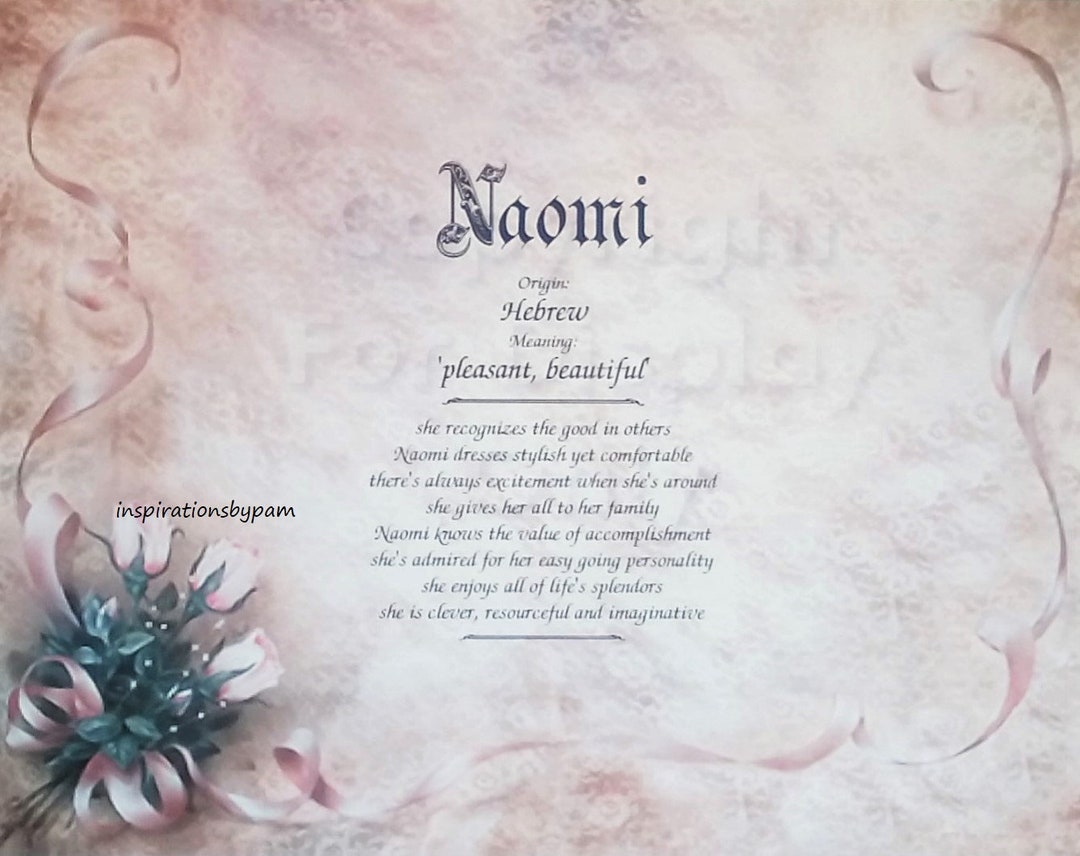 Personalized First Name Meaning Art Print-name Meaning-naomi Name-8x10 ...