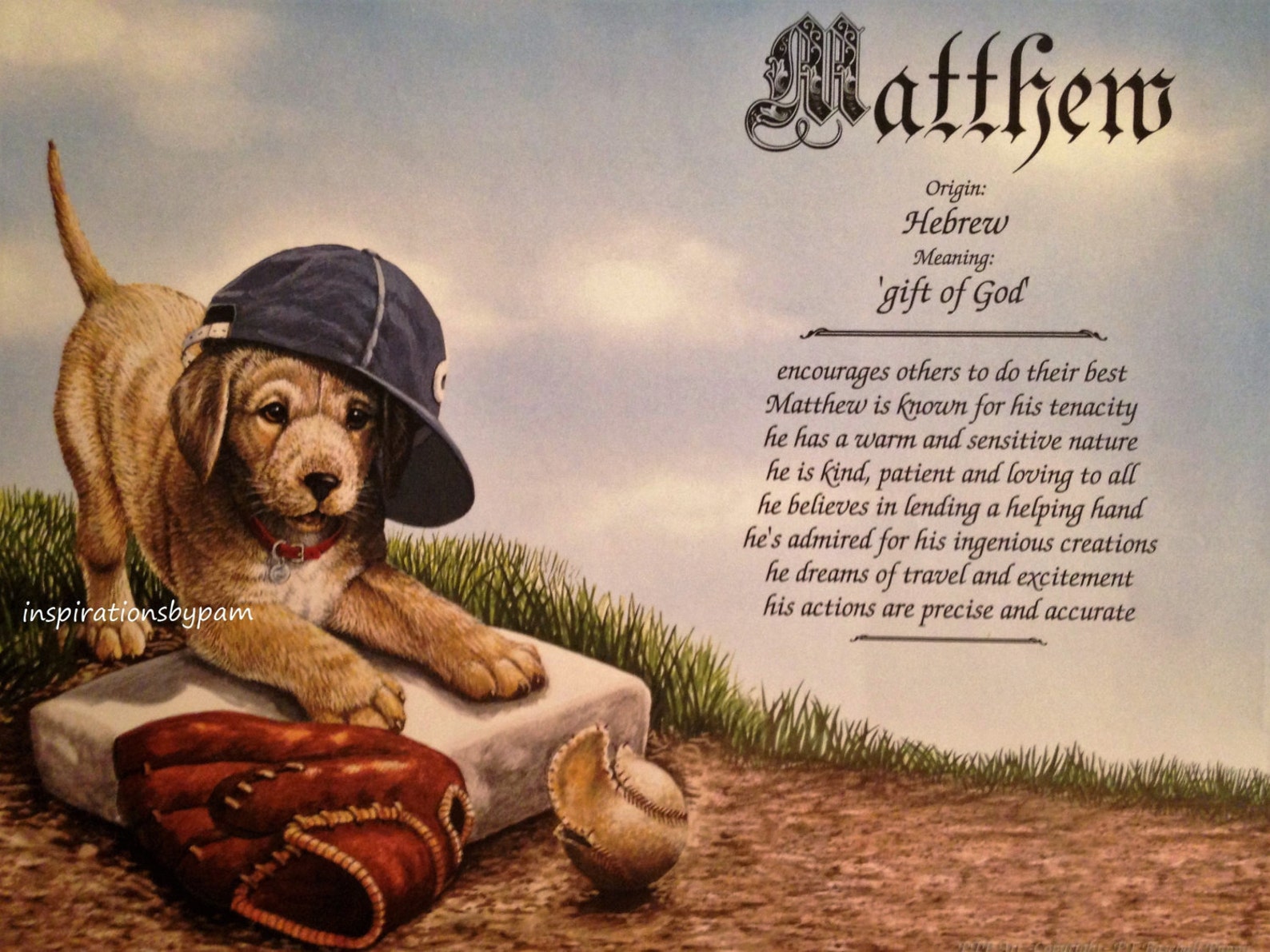 Matthew First Name Meaning Art Print-name - Etsy