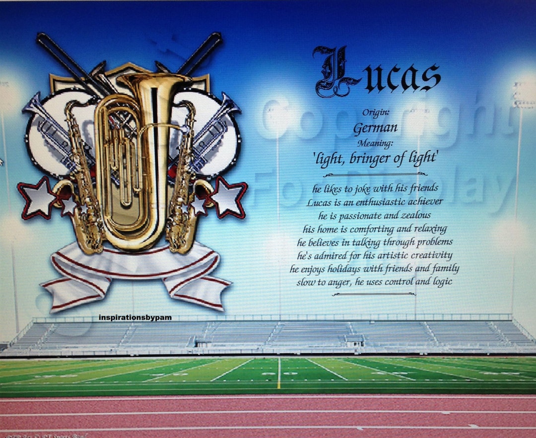 Lucas First Name Meaning Art Print-name Meaning Print-band Art-8x10 ...