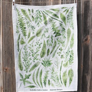 Australian Native Garden Linen Tea Towel - Etsy Australia