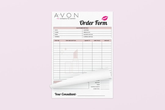 AVON Pink Order Form + Order Tracker Template , AVON Printable Order ...