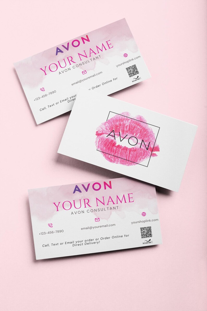 100 Pcs Printed AVON Business Cards, Personalized Avon Business Card ...