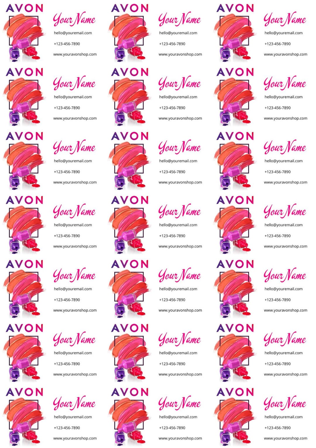 Personalized AVON Brochure Sticker, Printable Catalog & Brochure Labels ...