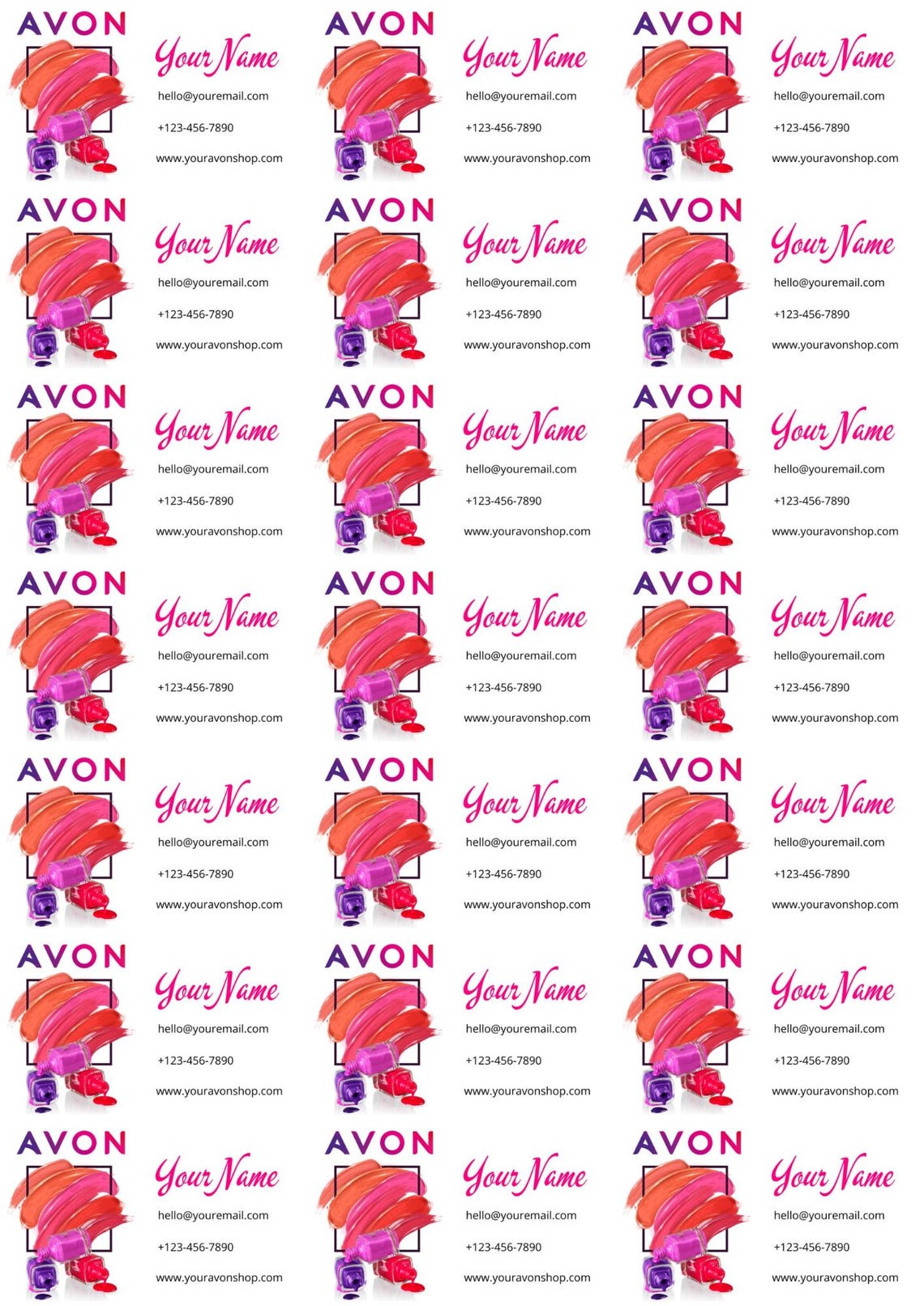 Personalized AVON Brochure Sticker, Printable Catalog & Brochure Labels ...