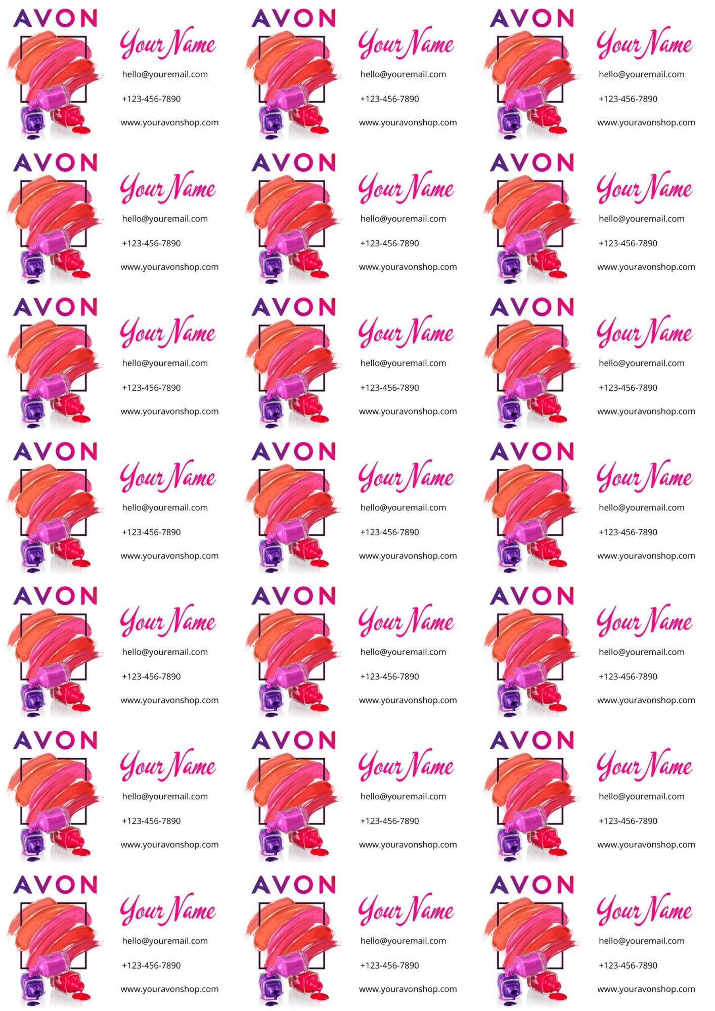 Personalized AVON Brochure Sticker, Printable Catalog & Brochure Labels ...