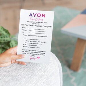 AVON Catalog Accompanying Sheet Size A5, Collect Brochure and Orders ...