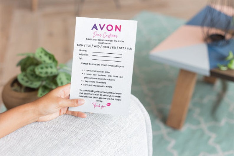 AVON Catalog Accompanying Sheet Size A5, Collect Brochure and Orders ...