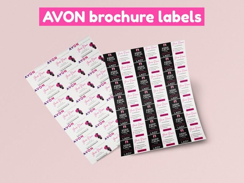 Personalized AVON Brochure Sticker, Printable Catalog & Brochure Labels for Avon Representatives ...