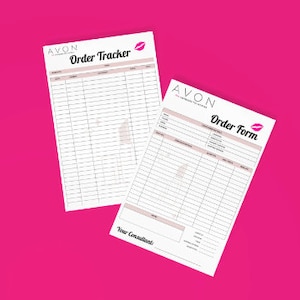 AVON Pink Order Form + Order Tracker Template , AVON Printable Order ...