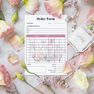 AVON Pink Order Form + Order Tracker Template , AVON Printable Order ...