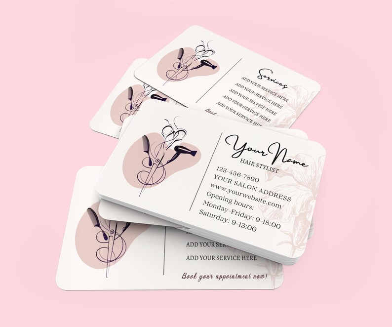 Printed Business Cards 100 Pcs for Hairdressers, Personalized Hair ...