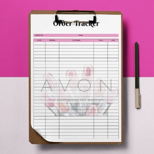 AVON Pink Order Form + Order Tracker Template , AVON Printable Order ...