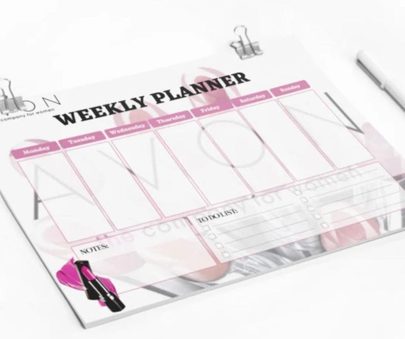 AVON Weekly Planner Printable to Do List, Desk Weekly Planner, Weekly ...