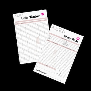 AVON Pink Order Form + Order Tracker Template , AVON Printable Order ...
