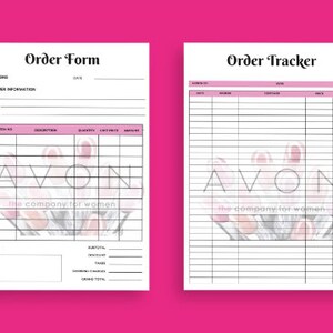 AVON Pink Order Form + Order Tracker Template , AVON Printable Order ...