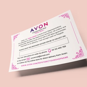 Custom AVON Catalog Accompanying Sheet Size A5, Collect Brochure and ...