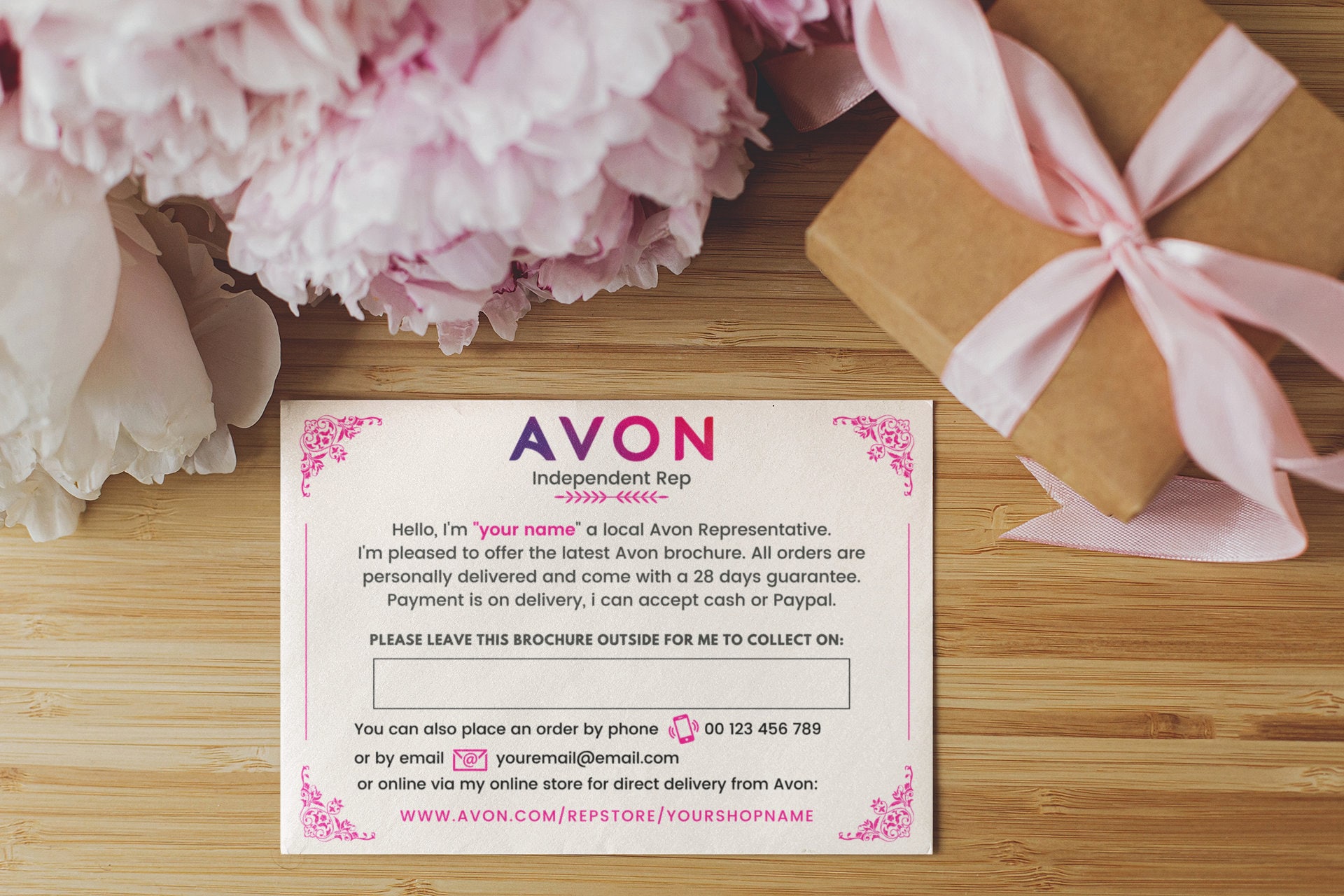 Custom AVON Catalog Accompanying Sheet Size A5, Collect Brochure and ...