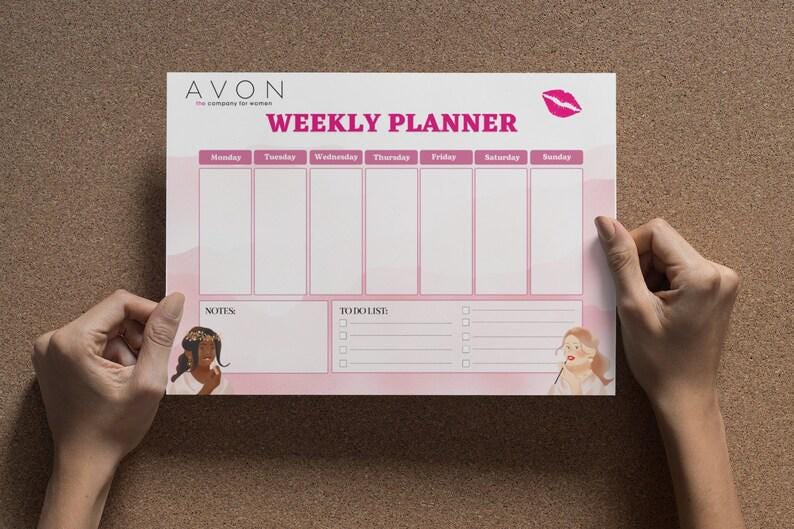 AVON Weekly Planner Printable to Do List, Desk Weekly Planner, Weekly ...