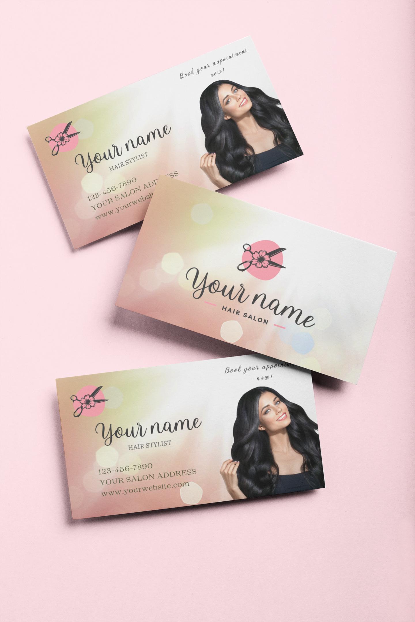 Printed Business Cards 100 Pcs for Hairdressers, Personalized Hair ...