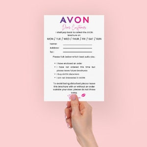AVON Catalog Accompanying Sheet Size A5, Collect Brochure and Orders ...