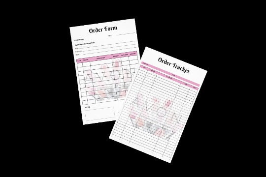 AVON Pink Order Form + Order Tracker Template , AVON Printable Order ...