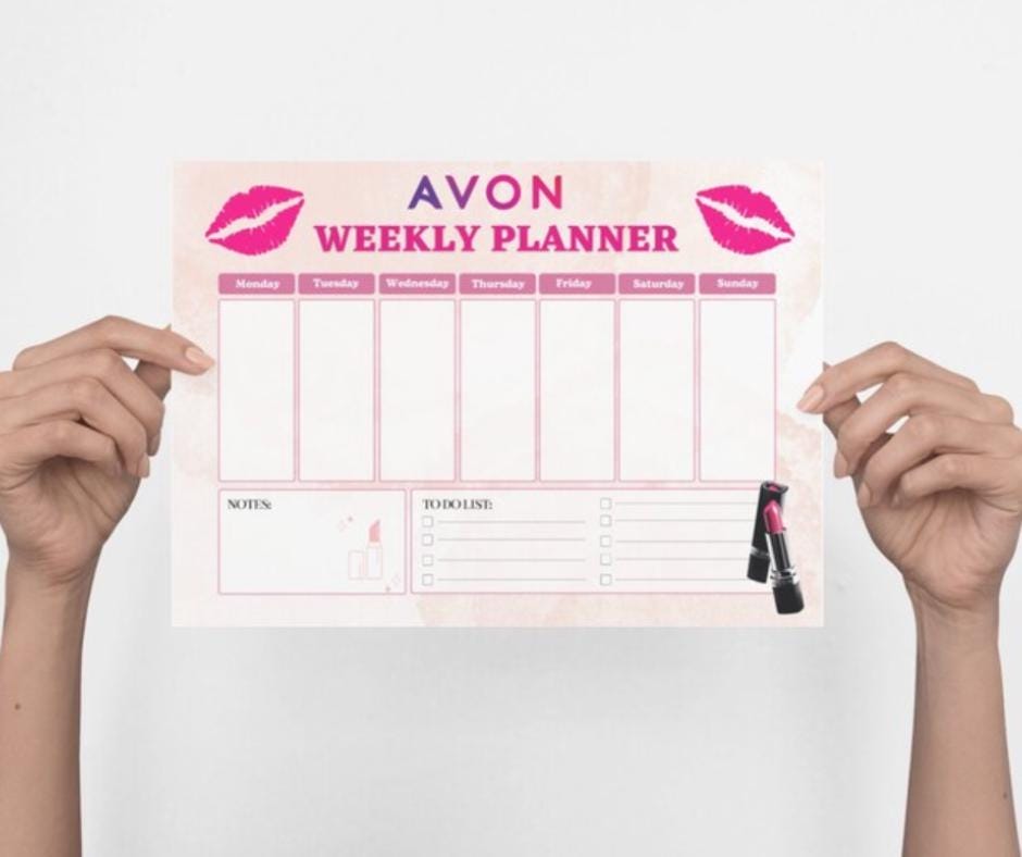 AVON Weekly Planner Printable to Do List, Desk Weekly Planner, Weekly ...
