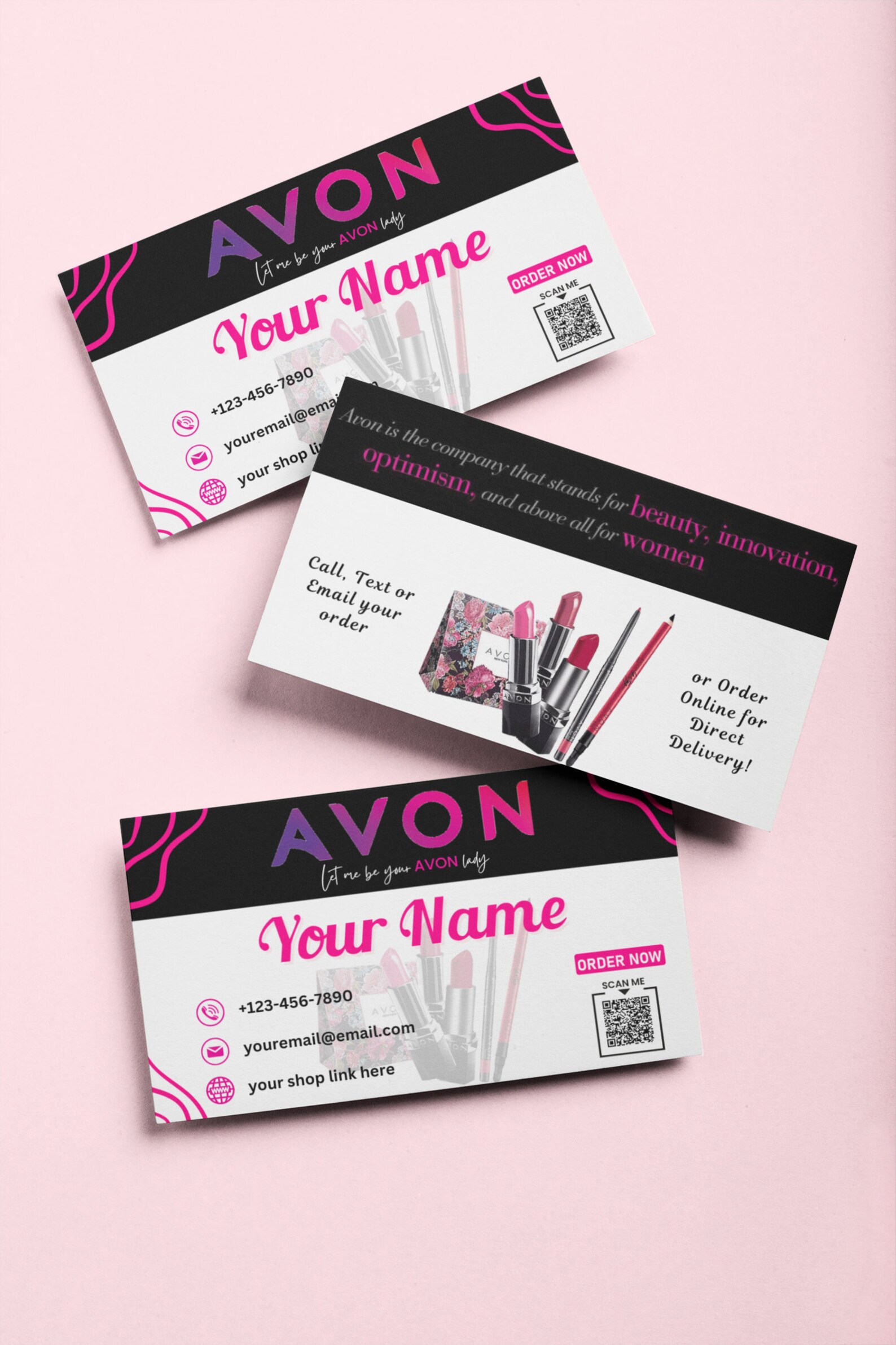 AVON Business Cards, Personalized Avon Business Card, Printable Avon ...