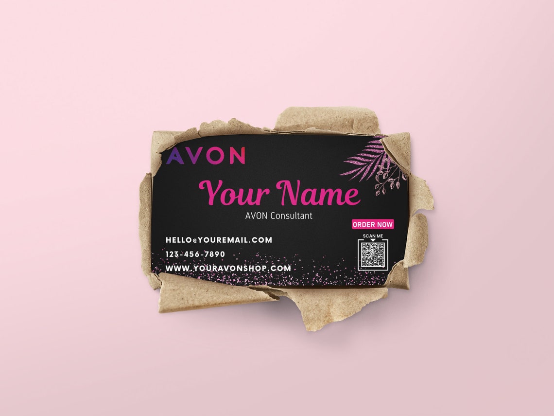 AVON Business Cards, Personalized Avon Business Card, Printable Avon ...