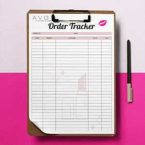 AVON Pink Order Form + Order Tracker Template , AVON Printable Order ...