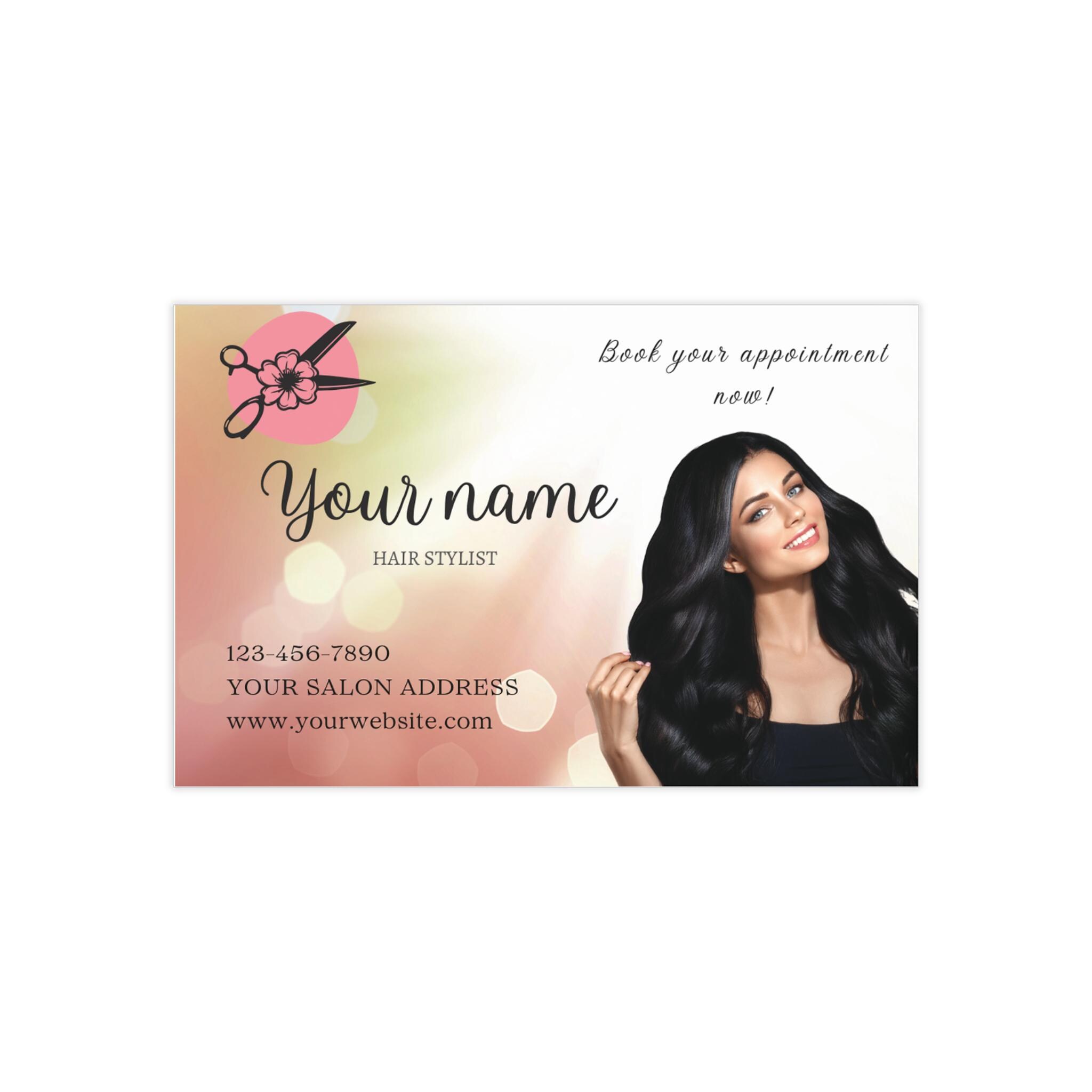 Printed Business Cards 100 Pcs for Hairdressers, Personalized Hair ...