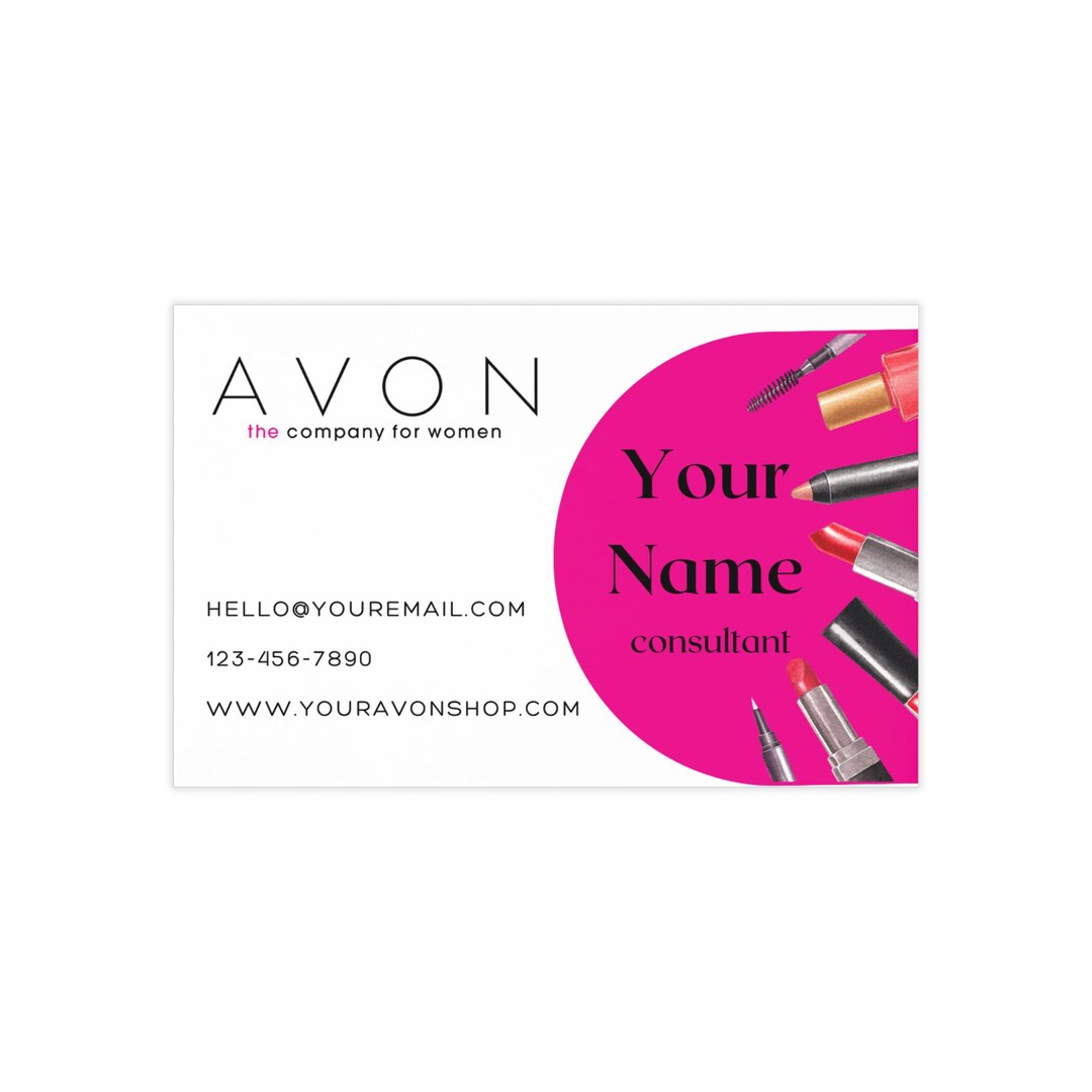 100 Pcs Printed AVON Business Cards, Personalized Avon Business Card ...