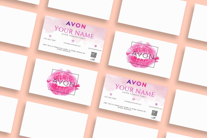 100 Pcs Printed AVON Business Cards, Personalized Avon Business Card ...